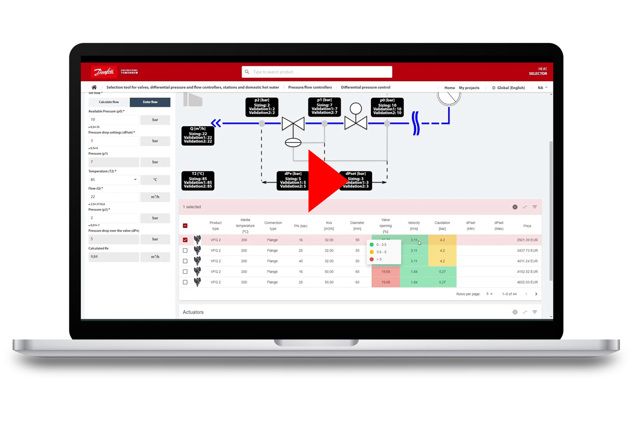 Danfoss Heat Selector online selection tool for heating application ...