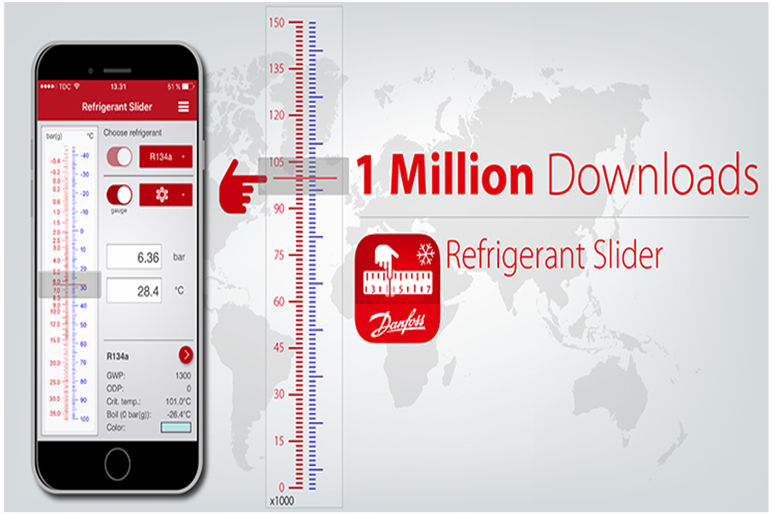 Danfoss celebrates one million downloads of refrigerant slider | Danfoss